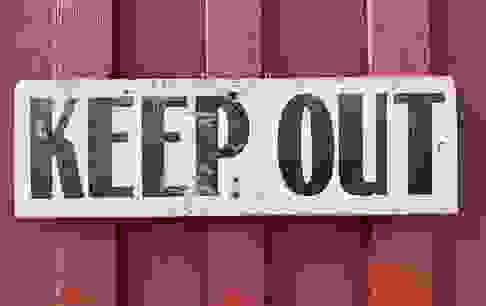 Antique Keep Out Wooden Folk Art Sign Auction