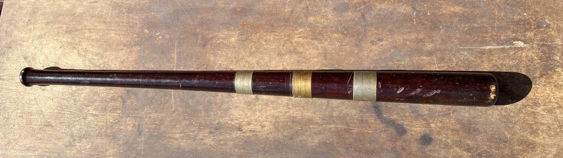 1880s Baseball Bat Rosewood Presentation & Silver Tournament Trophy