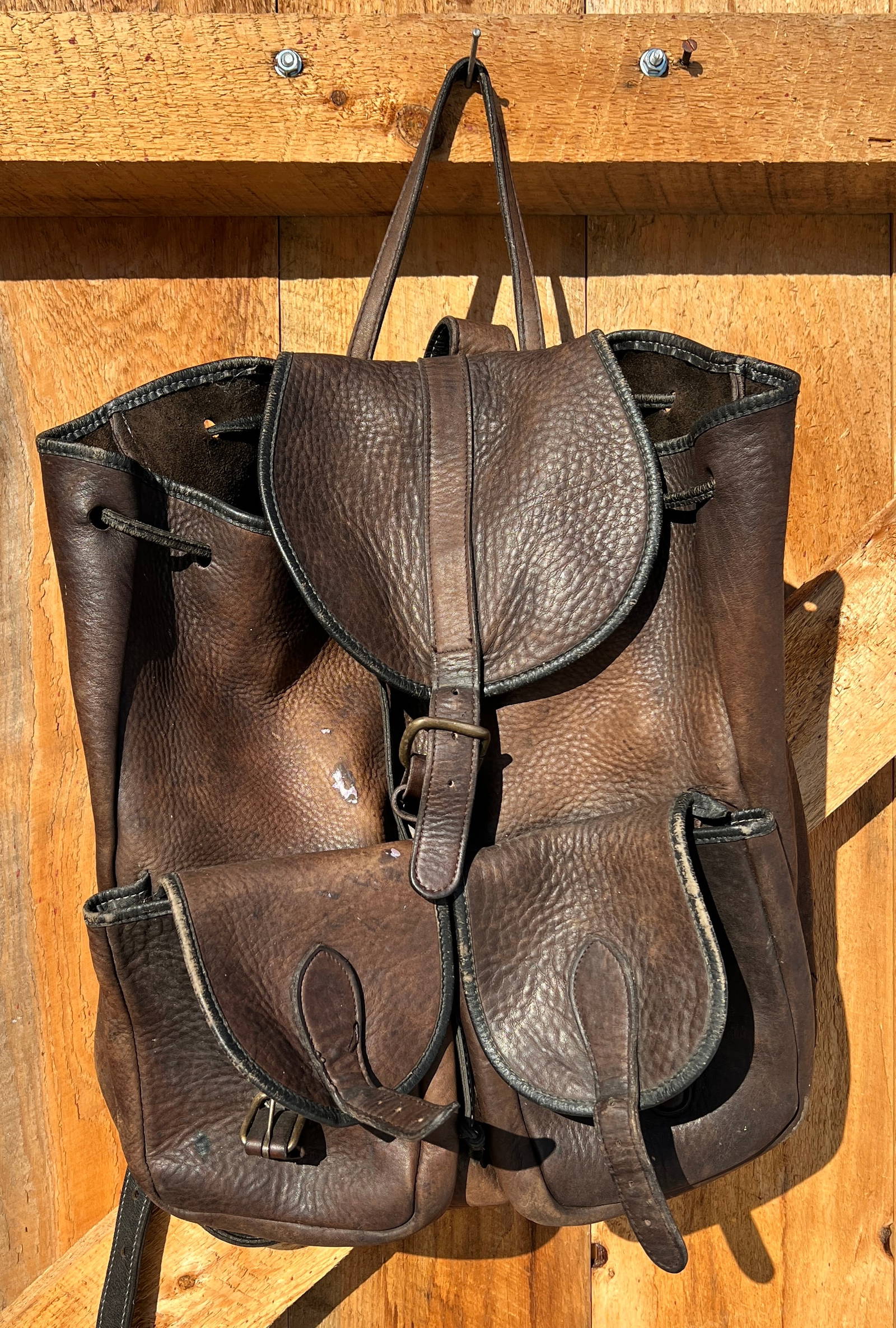 Antique Leather Cowboy Western Rucksack Knapsack Backpack Auction