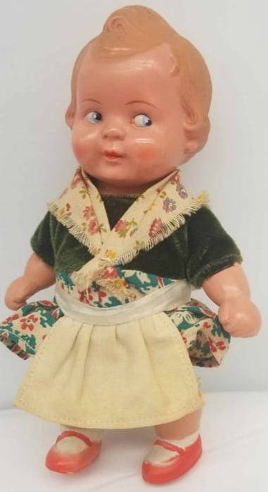 German Celluloid Doll ~ Turtle Mark ~ Original Clothes Auction