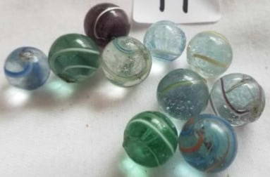 Antique German Handmade Marbles ~ Pontil Marks ~ Lot 12 Auction