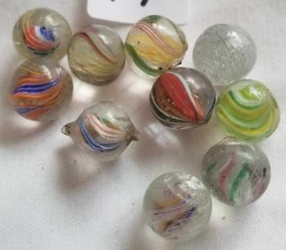 Antique German Handmade Marbles ~ Pontil Marks ~ Lot 17 Auction