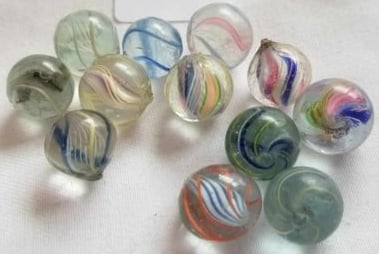 Antique German Handmade Marbles ~ Pontil Marks ~ Lot 23 Auction