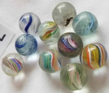 Antique German Handmade Marbles ~ Pontil Marks ~ Lot 28 Auction