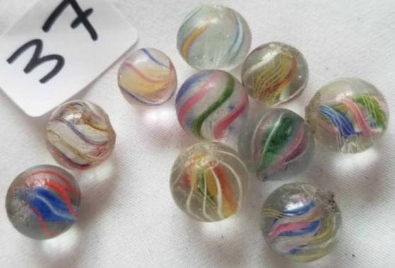 Antique German Handmade Marbles ~ Pontil Marks ~ Lot 37 Auction