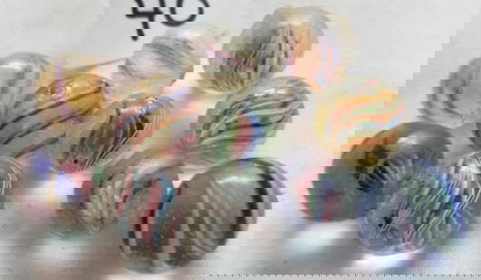 Antique German Handmade Marbles ~ Pontil Marks ~ Lot 32 Auction