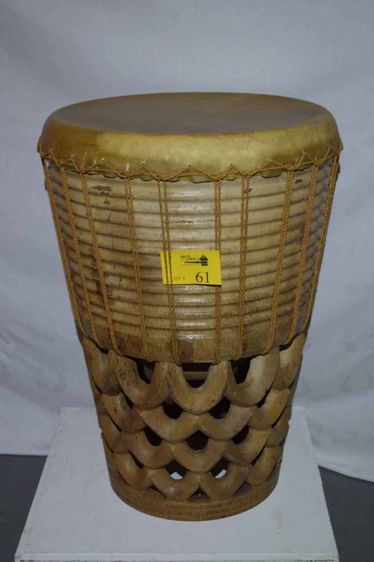 Carved Coconut Pahu Drum Signed