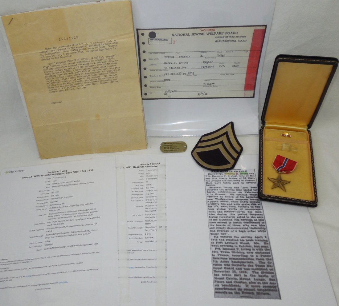 Wwii 75th Inf. Div. Jewish Sgt. Bronze Star Group