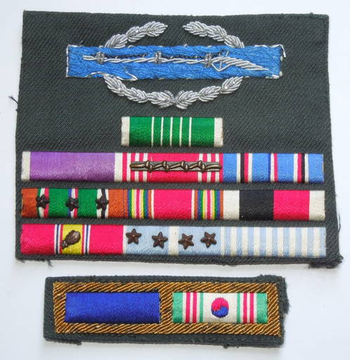 Wwii Korean War Us Army Bullion Cib Custom Ribbon Bar
