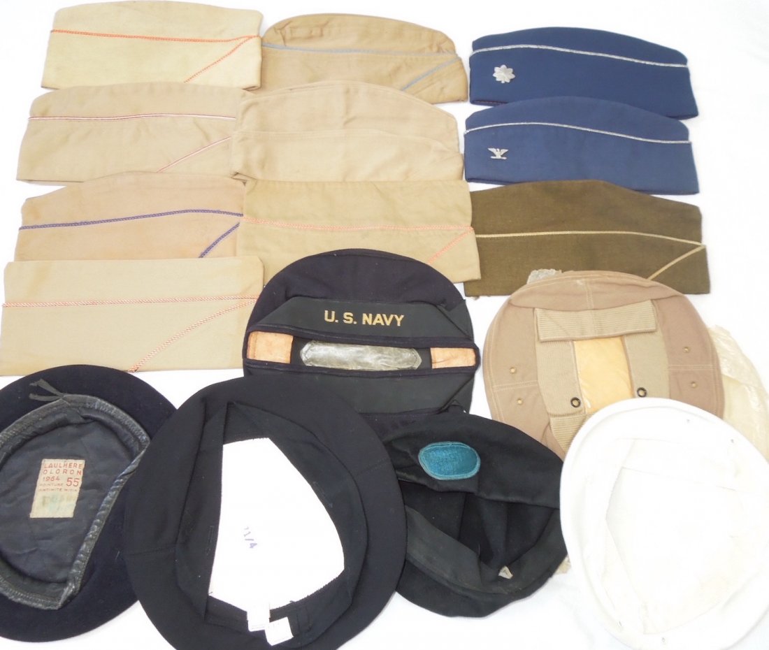 Wwii 1960s Army Navy Usaf Caps & Hats Garrison Lot