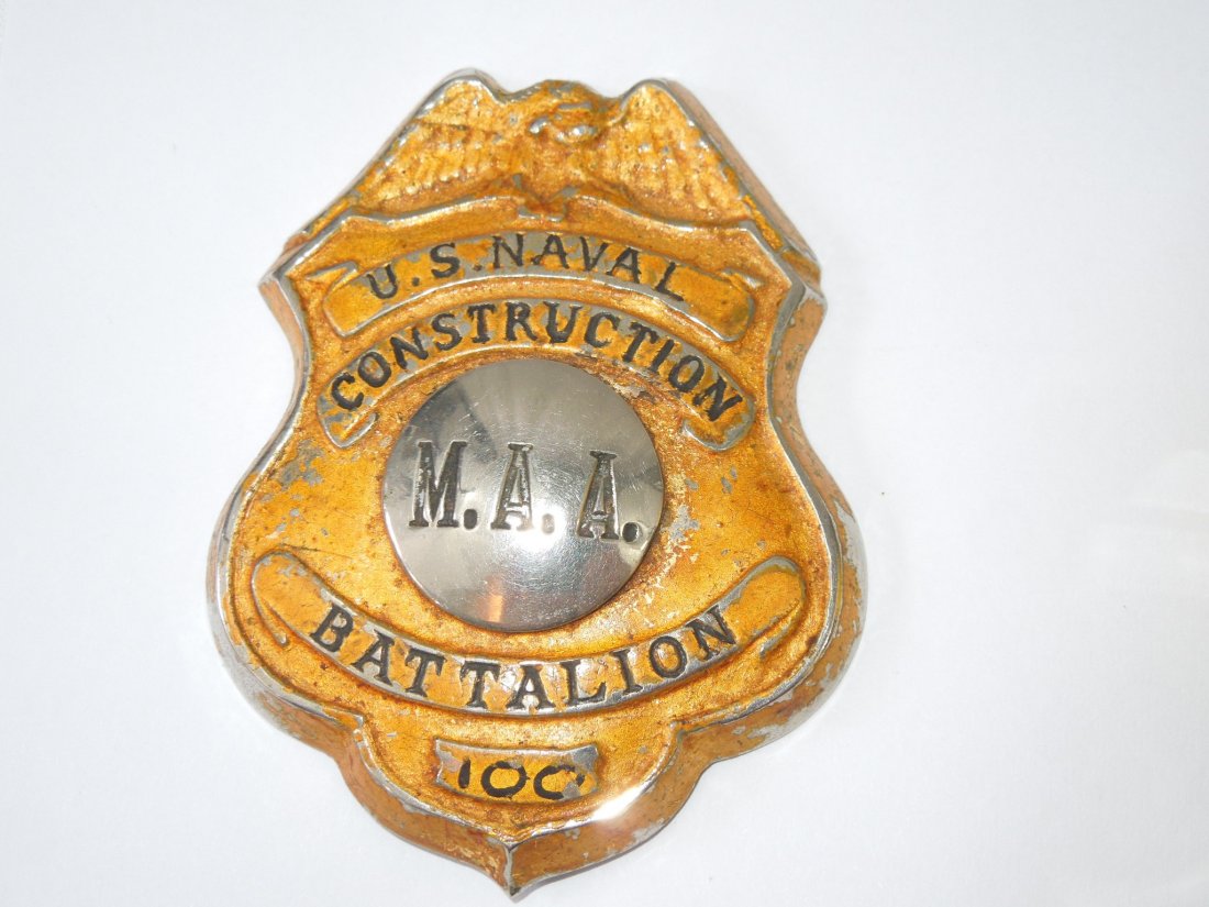Wwii 100th Naval Construction Master At Arms Badge