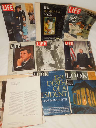 Jfk Kennedy Assassination Magazines Life & Look Lot
