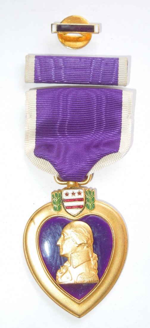 Wwii Us Military Purple Heart, Ribbon, Lapel Pin Lot