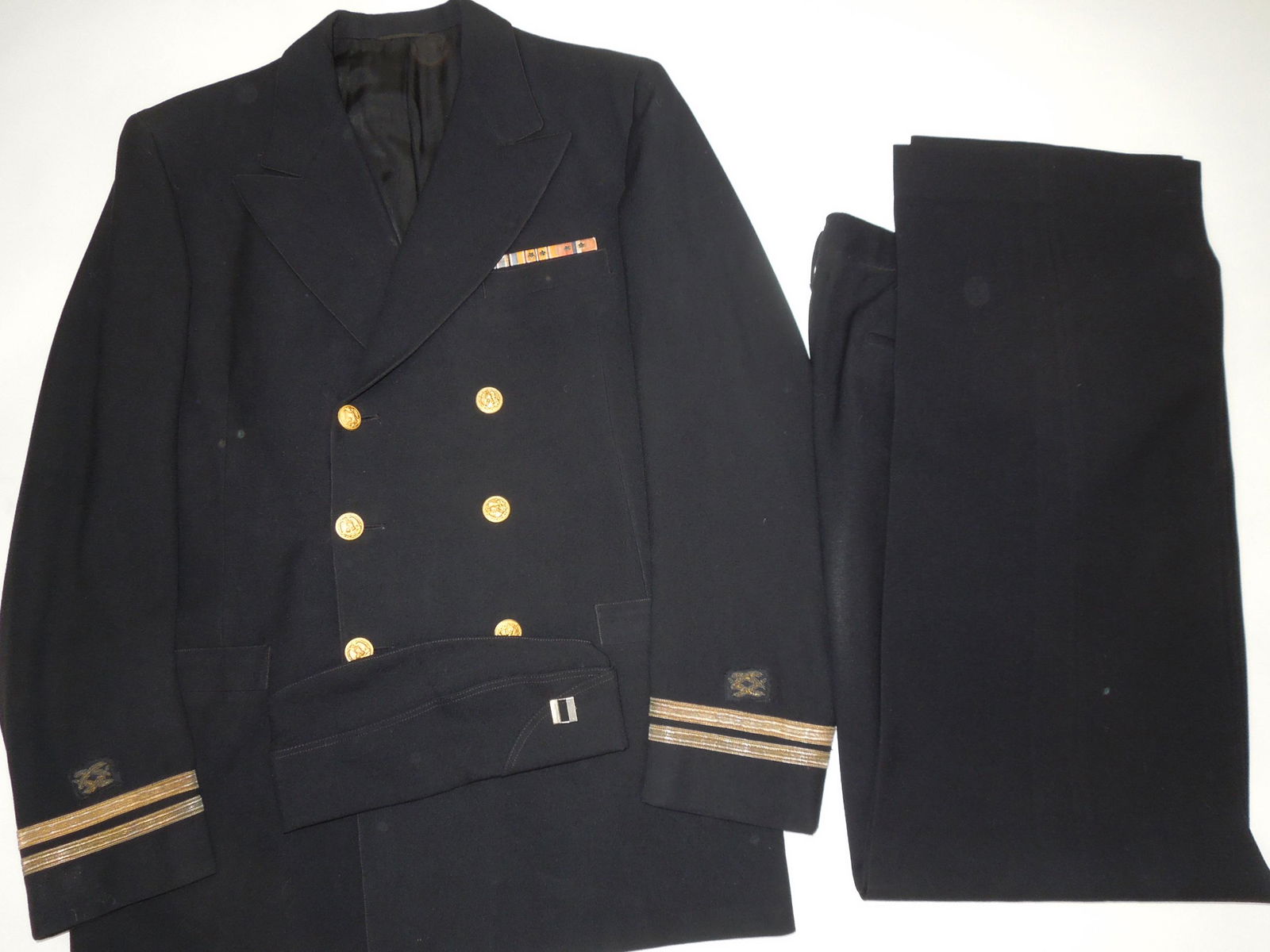 Wwii Usn Navy Named Officer Civil Engineer Corps Uniform, Cap & Pants