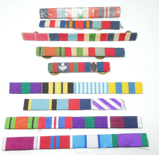 WWII British & Canadian Army & RAF Military Ribbon Bars Lot (#0109) on ...
