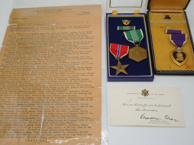Wwii Army Purple Heart Bronze Star Medals 101st Airborne D Day Group