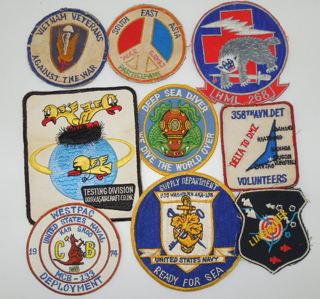 Vietnam Era Usaf & Navy Patches 358th Avn Linebacker Uss Washburn Plus More