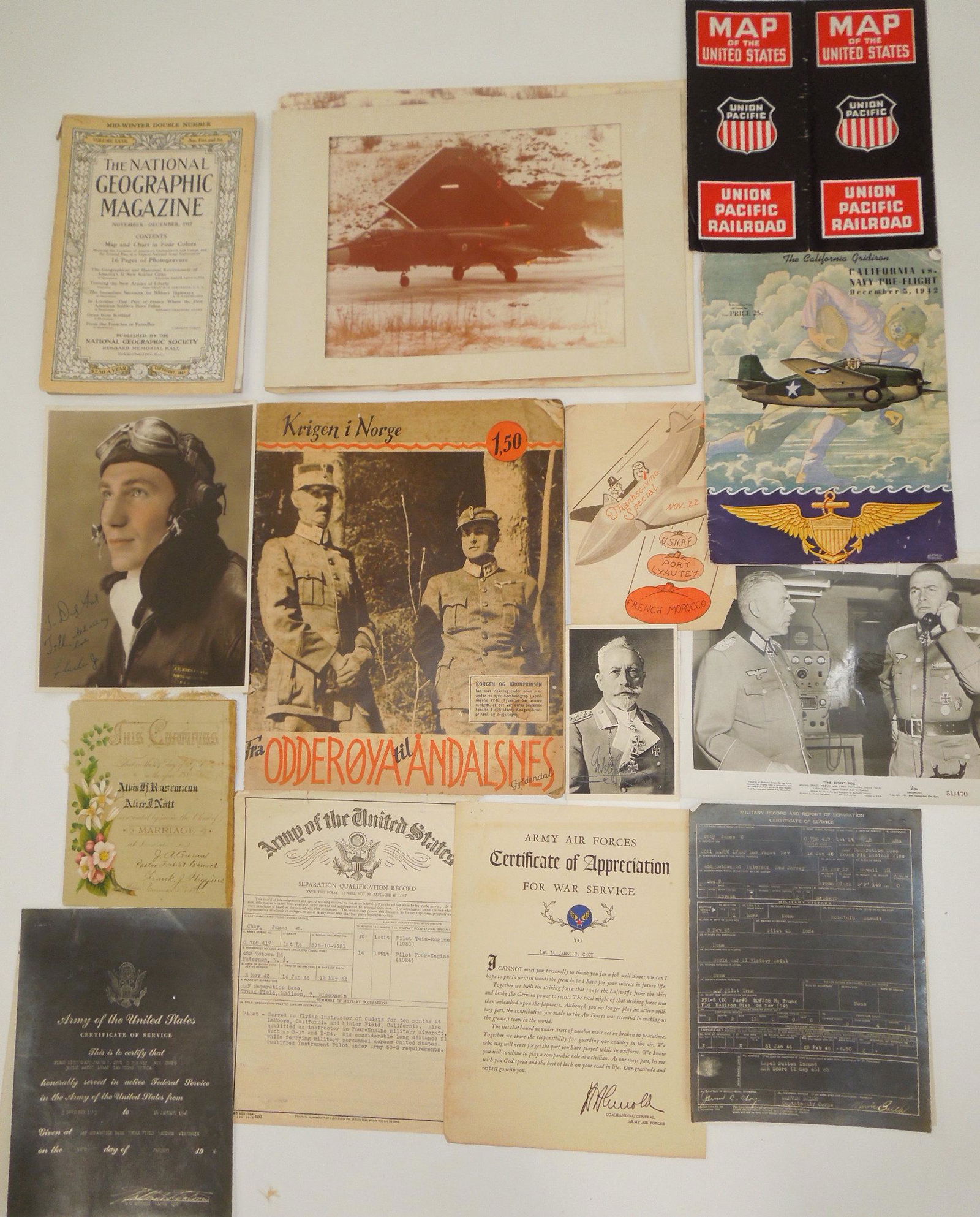 Wwi 1950s Us & German Military Paper Ephemera & Photos Lot