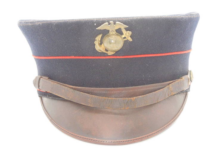 Wwi Usmc Marine Corps Named Bell Crown Visor Cap Radio Man Ega Insignia