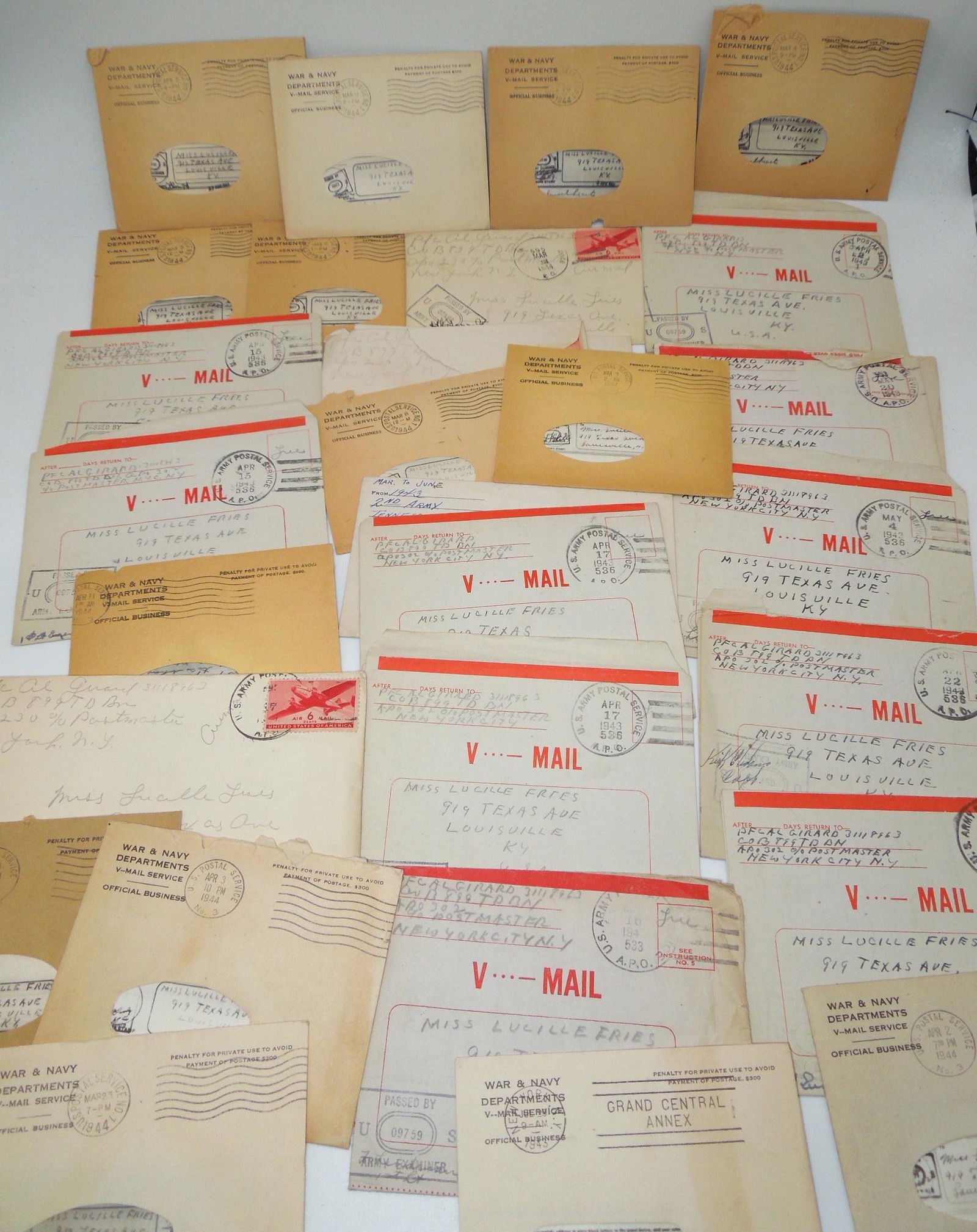 Wwii Us Army 899th Tank Destroyer Battalion V Mail Letter Group