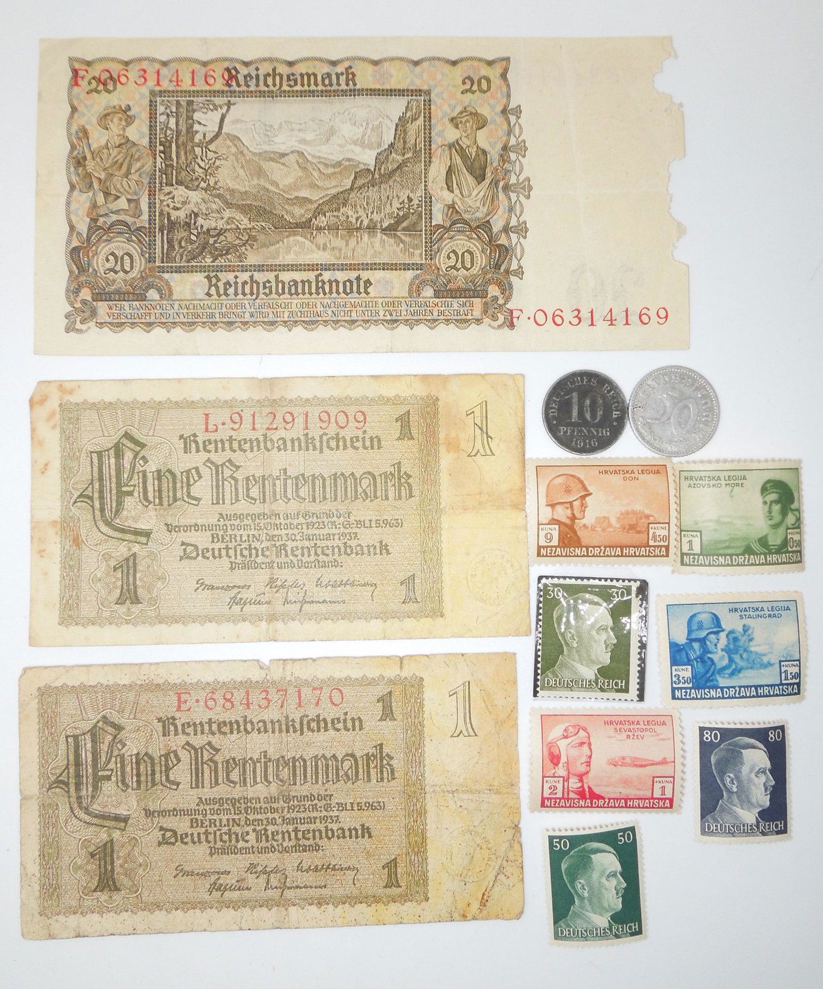 Wwi Wwii German Money, Coins, & Stamps