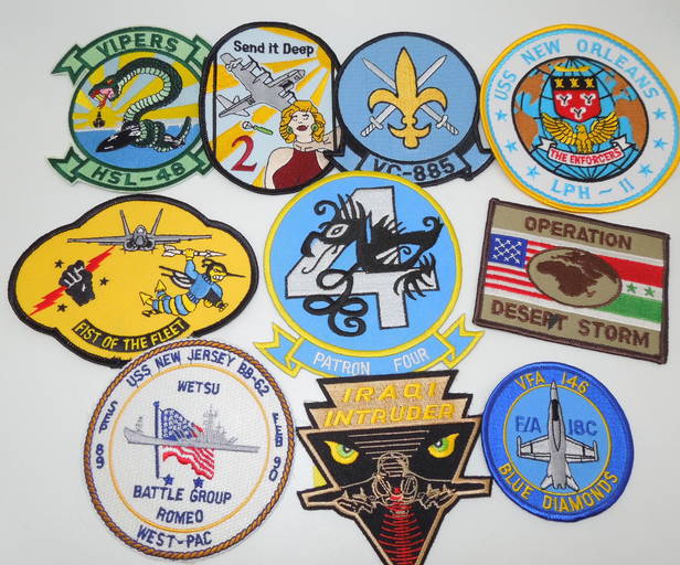 Modern Us Navy Patch Lot Uss Missouri Jolly Rogers Gunslingers Warhawks