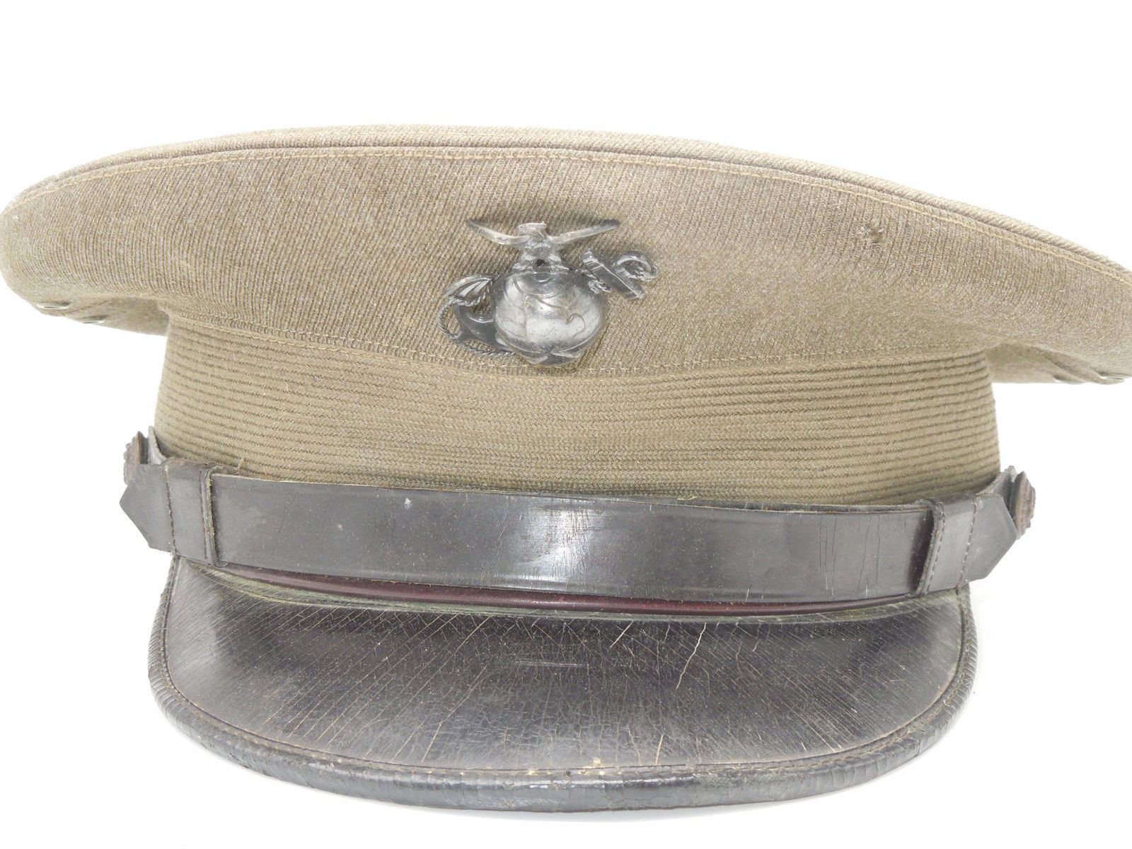 Wwii Usmc Officer Marine Corps Visor Cap Hat & Ega