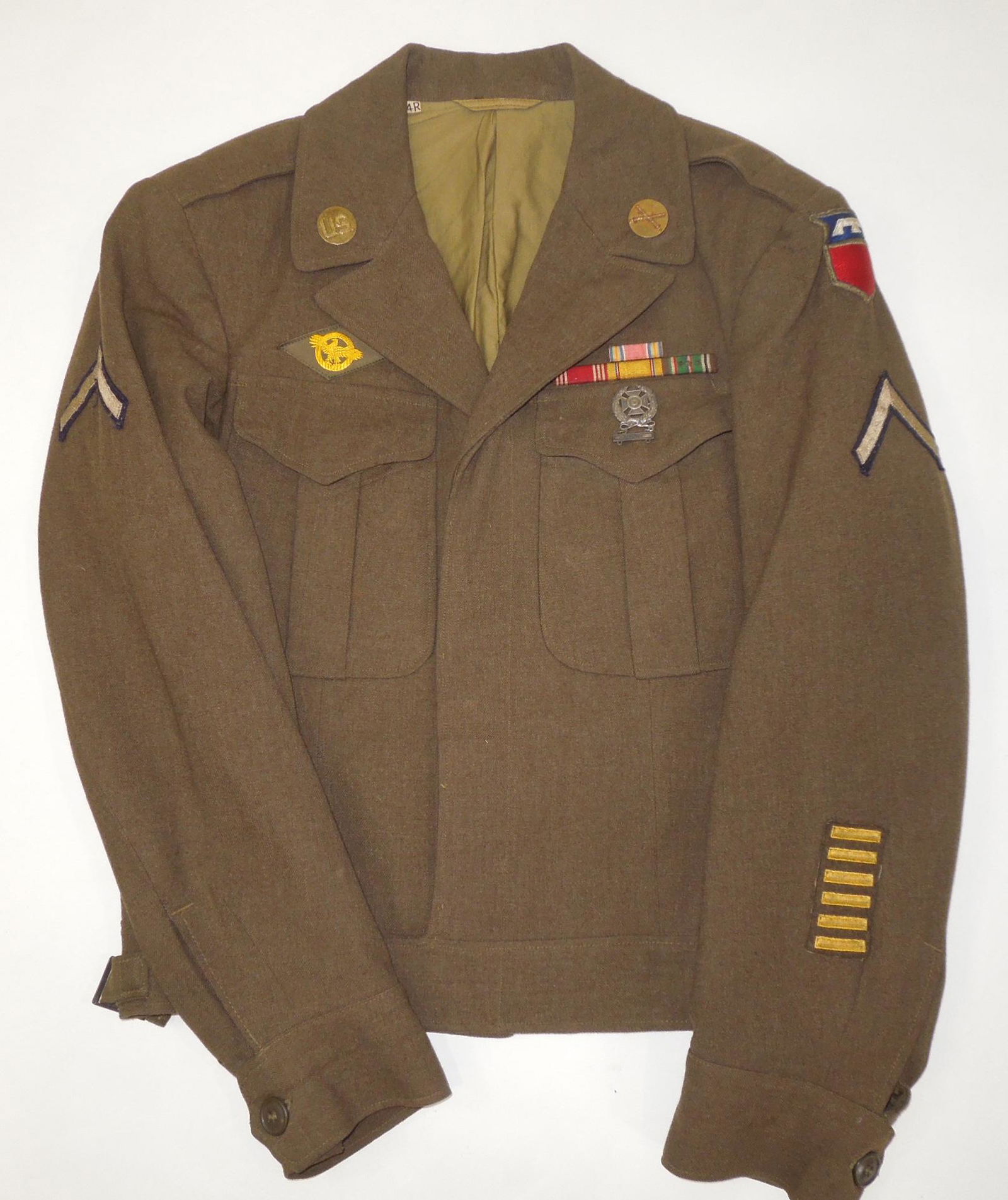Wwii 76th Infantry Division Ike Uniform Jacket British Made Ribbons
