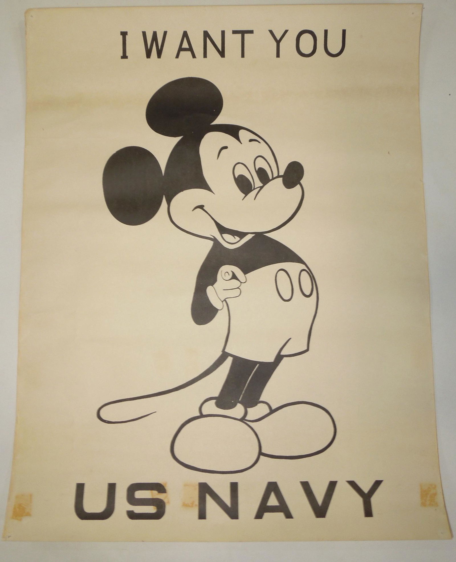 Wwii Us Navy Mickey Mouse Disney Recruiting Poster