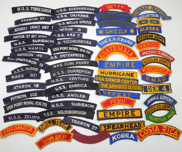 Huge Lot Of Wwii Vietnam Us Army & Navy Patch Tabs And Scrolls