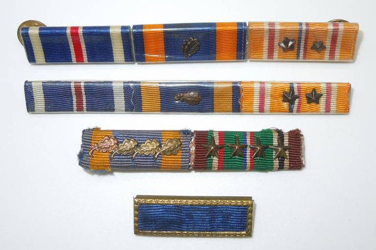 Wwii British Made & Wolf Brown Usaaf Air Force Ribbon Bars