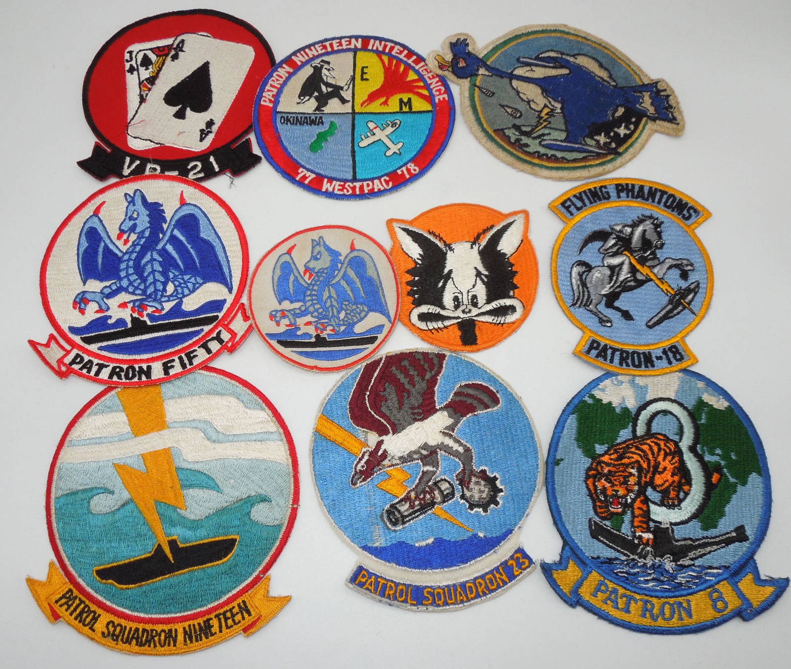 Lot (10) Vietnam War - 70s Us Navy Aviation Patches Vp-18, 19, 20 ...