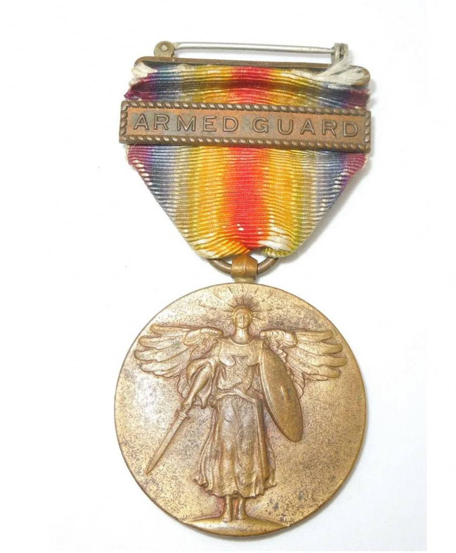 Wwi Us Navy Armed Guard Bar Victory Medal Auction