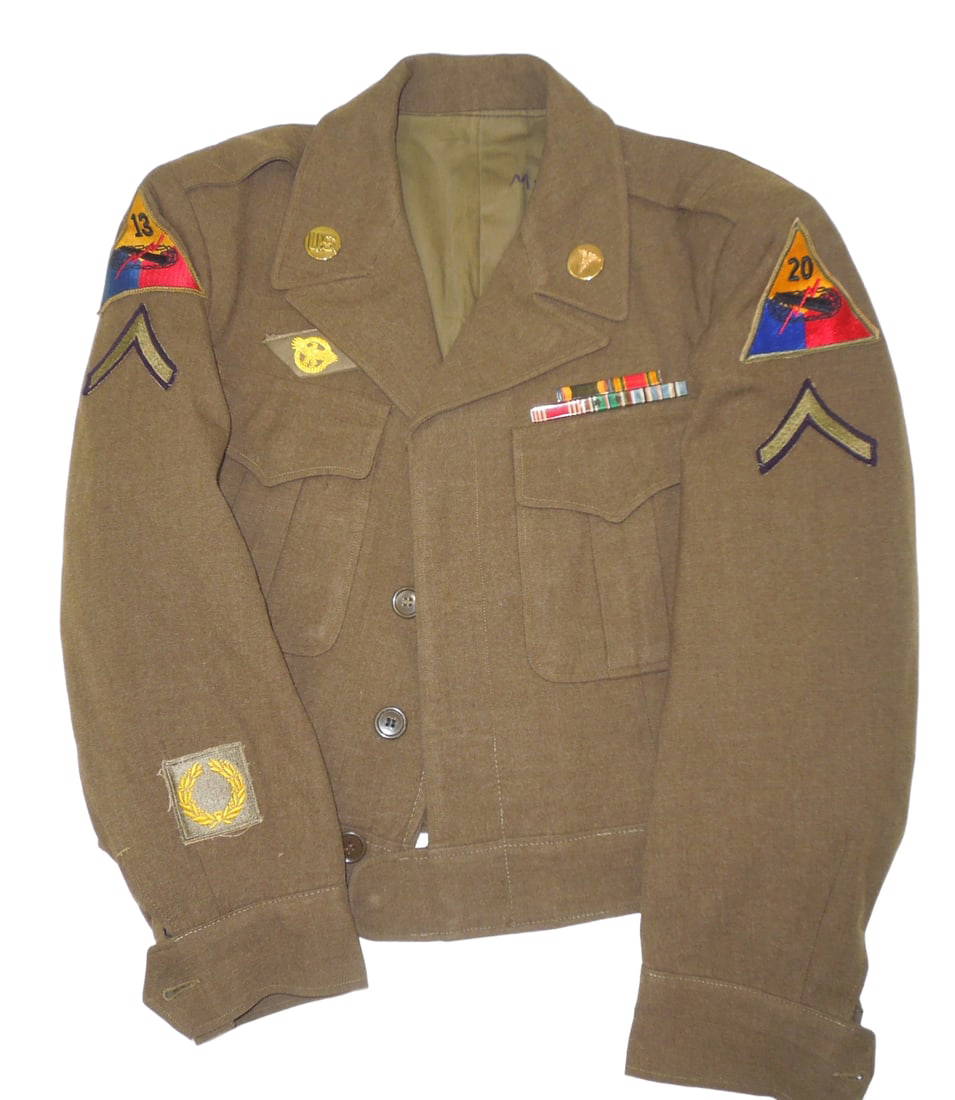 Wwii Us Army 13th & 20th Armored Division Medical Soldier's Ike Uniform ...