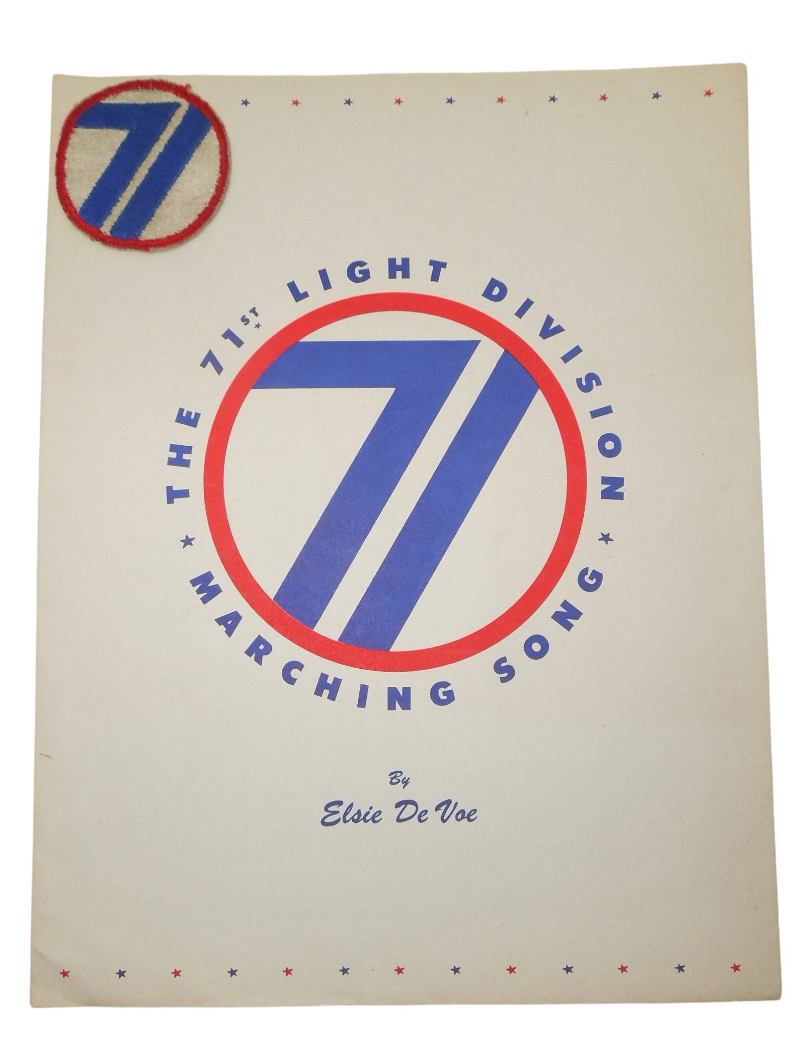 Wwii 1943 Us Army 71st Infantry Light Division Marching Song Sheet Book ...