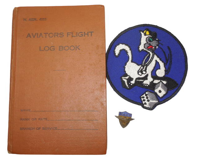 Wwii Era Usn Navy Pby Pilot Aviators Flight Log Book, Vpb 61 Patch, & V ...