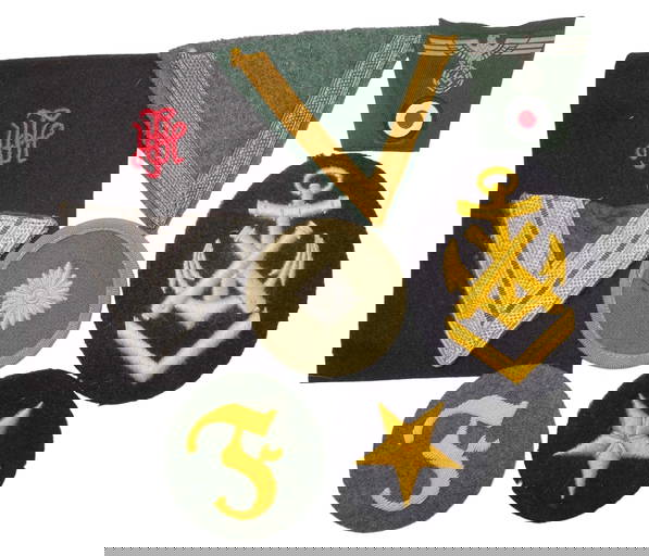 Wwii German Army Kriegsmarine Rank Hat Sleeve Patches & Strikers