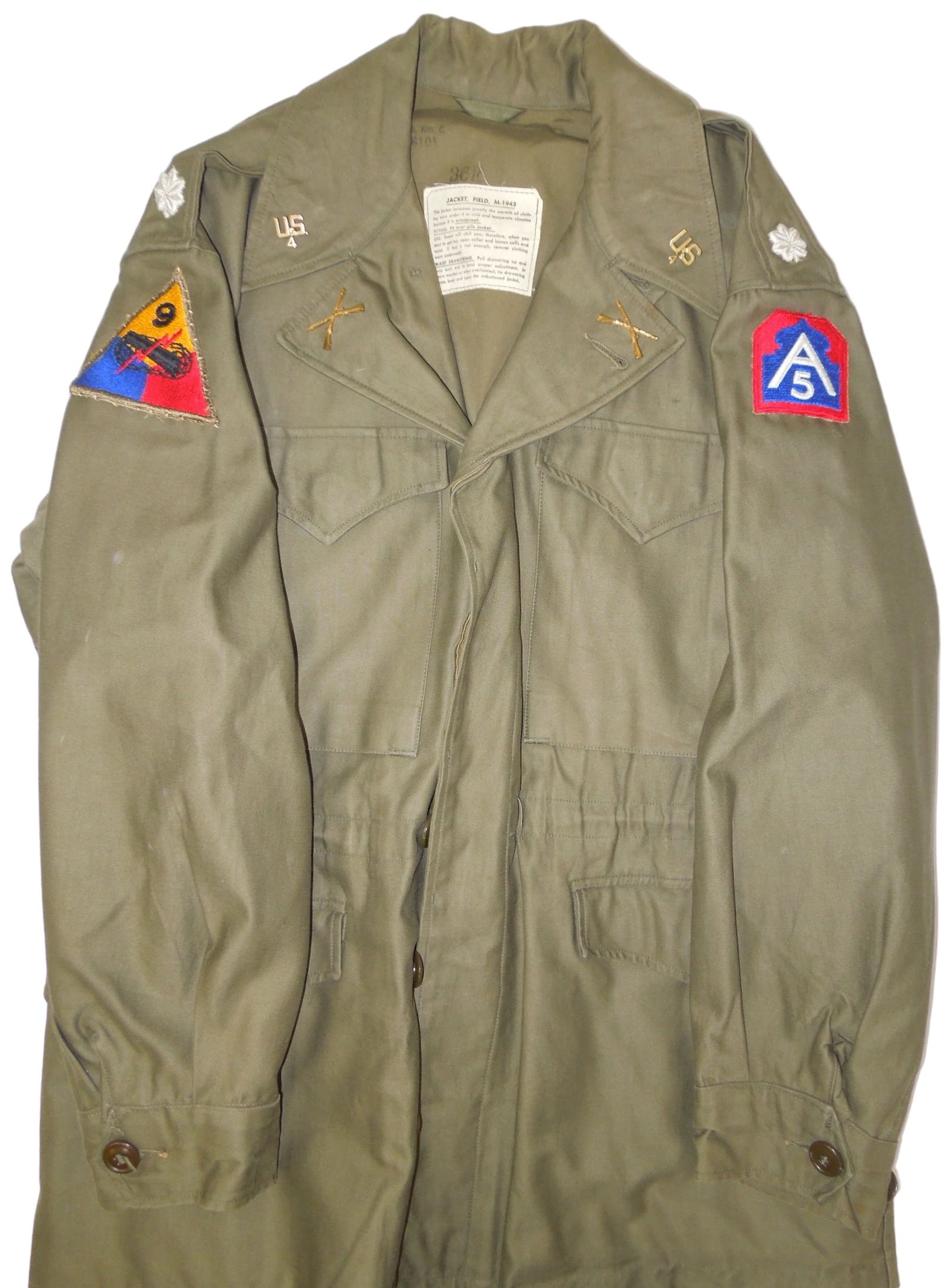 Wwii Named Us Army 9th Armored Division Lt. Colonel M43 Jacket Auction