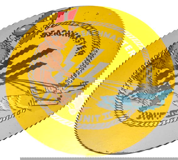 Wwii Us Navy Hand Painted Beachmaster Unit 2 Sign