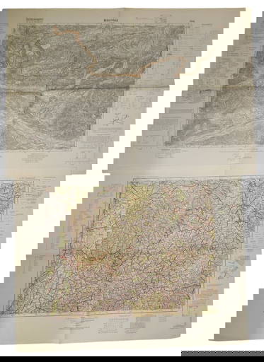 Wwii German Military Maps Of Darmstadt & Mittenwald