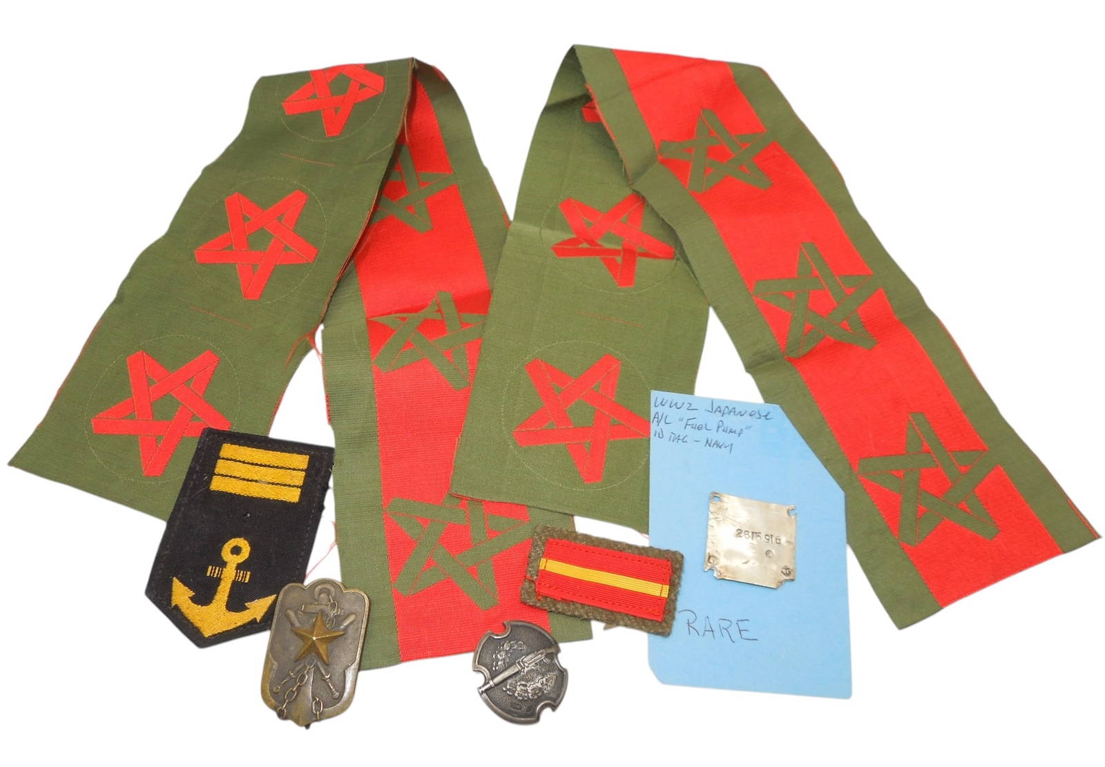 Wwii Japanese Army & Navy Patches Badges Fuel Pump Tag Auction