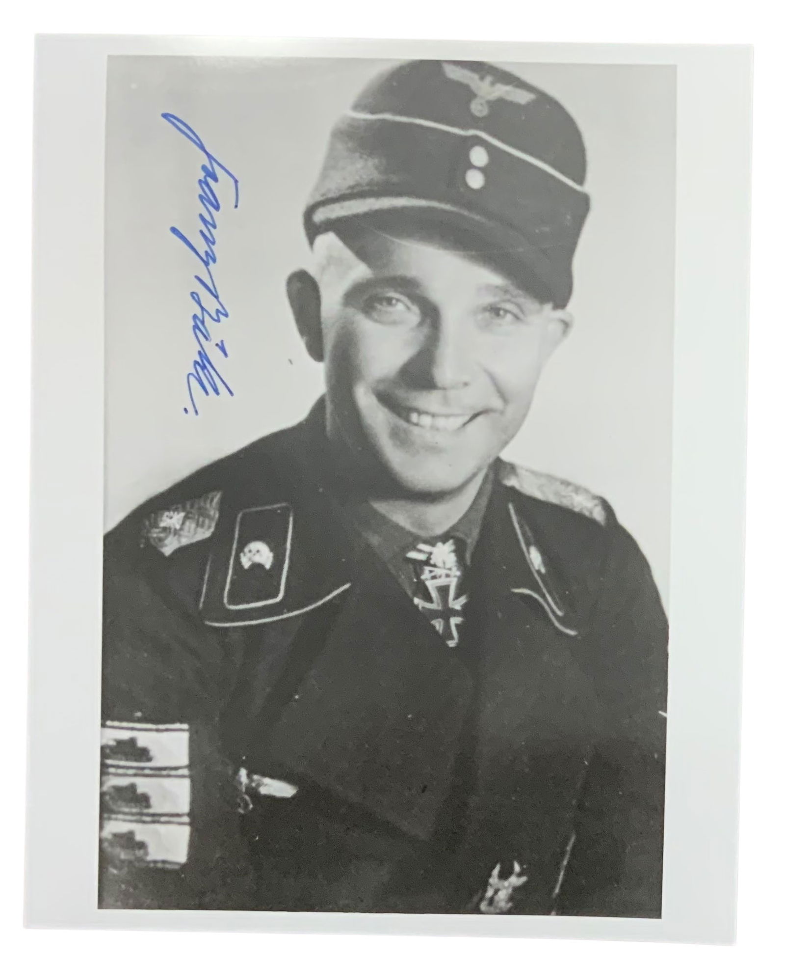 Wwii German Panzer Ace Franz Baeke Bake Knights Cross Signed Photo ...