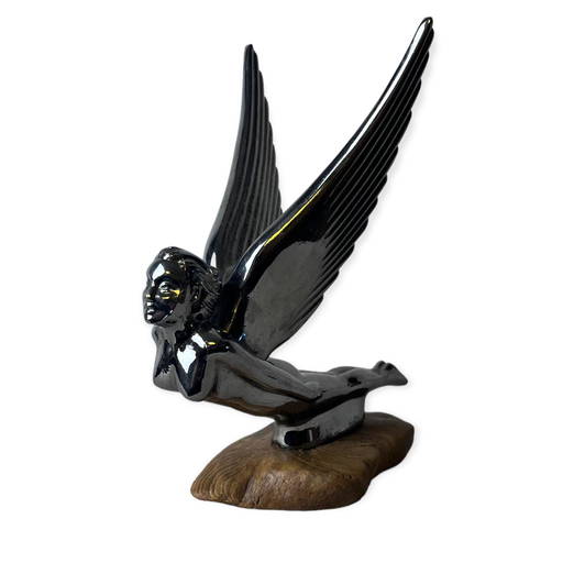 Flying Godess Hood Ornament On Wooden Stand 1085 On Dec 01 2022