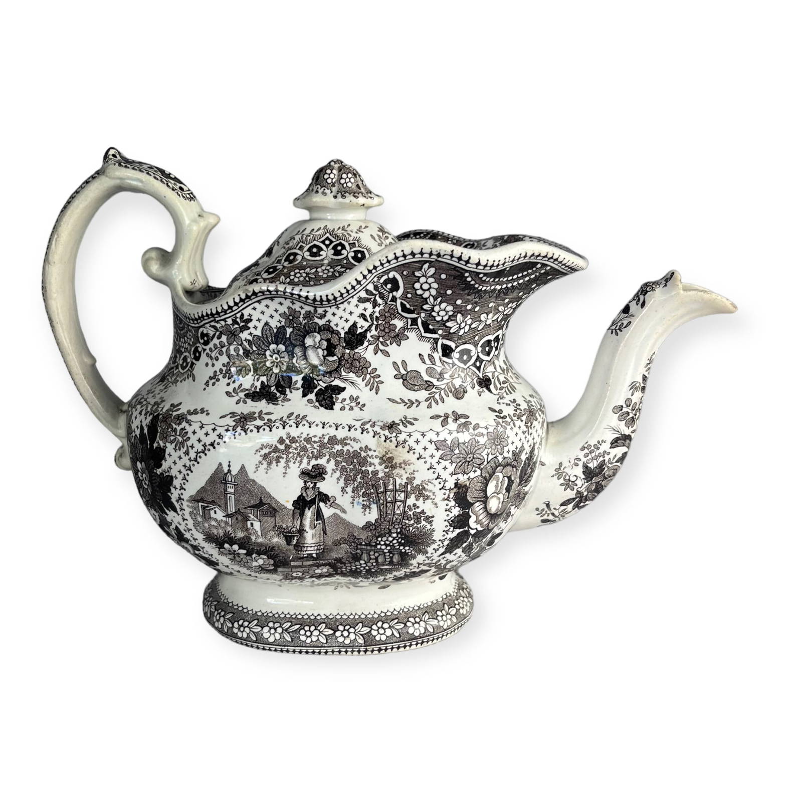 Brown Transferware Teapot Auction