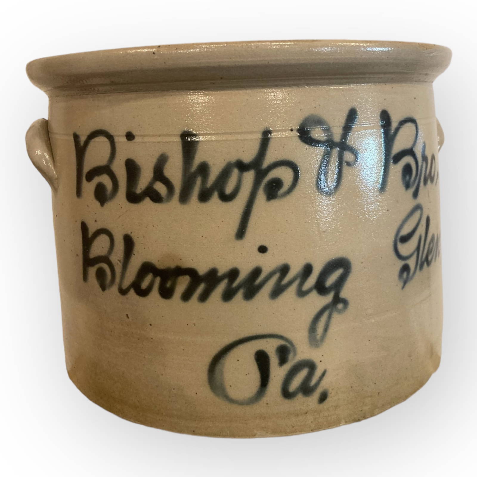 Exceptional Pennsylvania Double-sided Script Crock Auction