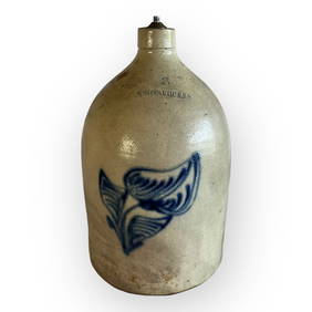 Stoneware Fred Ferris, Elmira Ny Whisky Jug