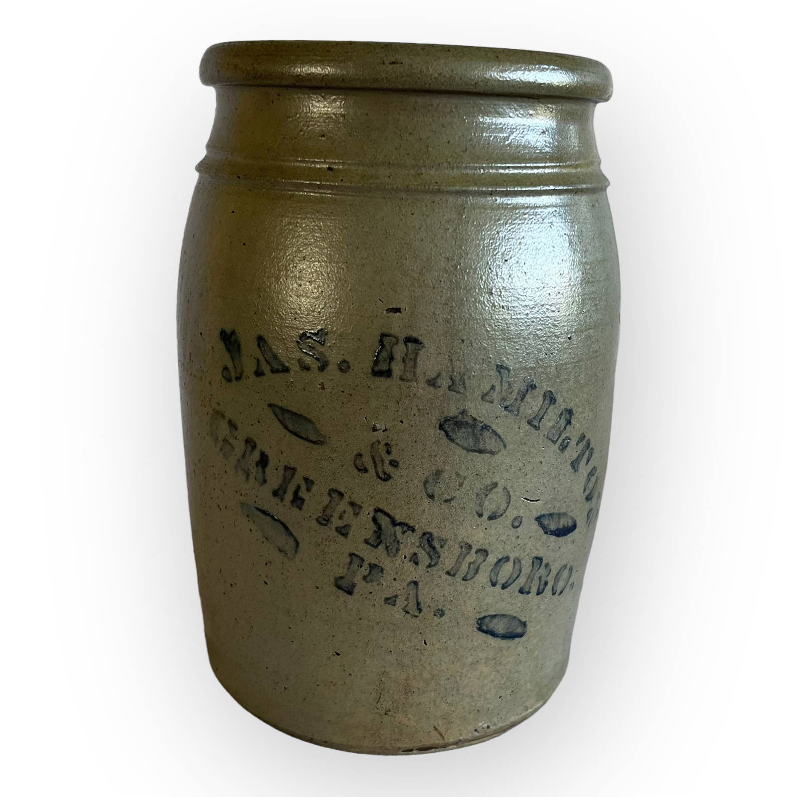 Jas. Hamilton/greensboro Pa Stoneware Jar Auction