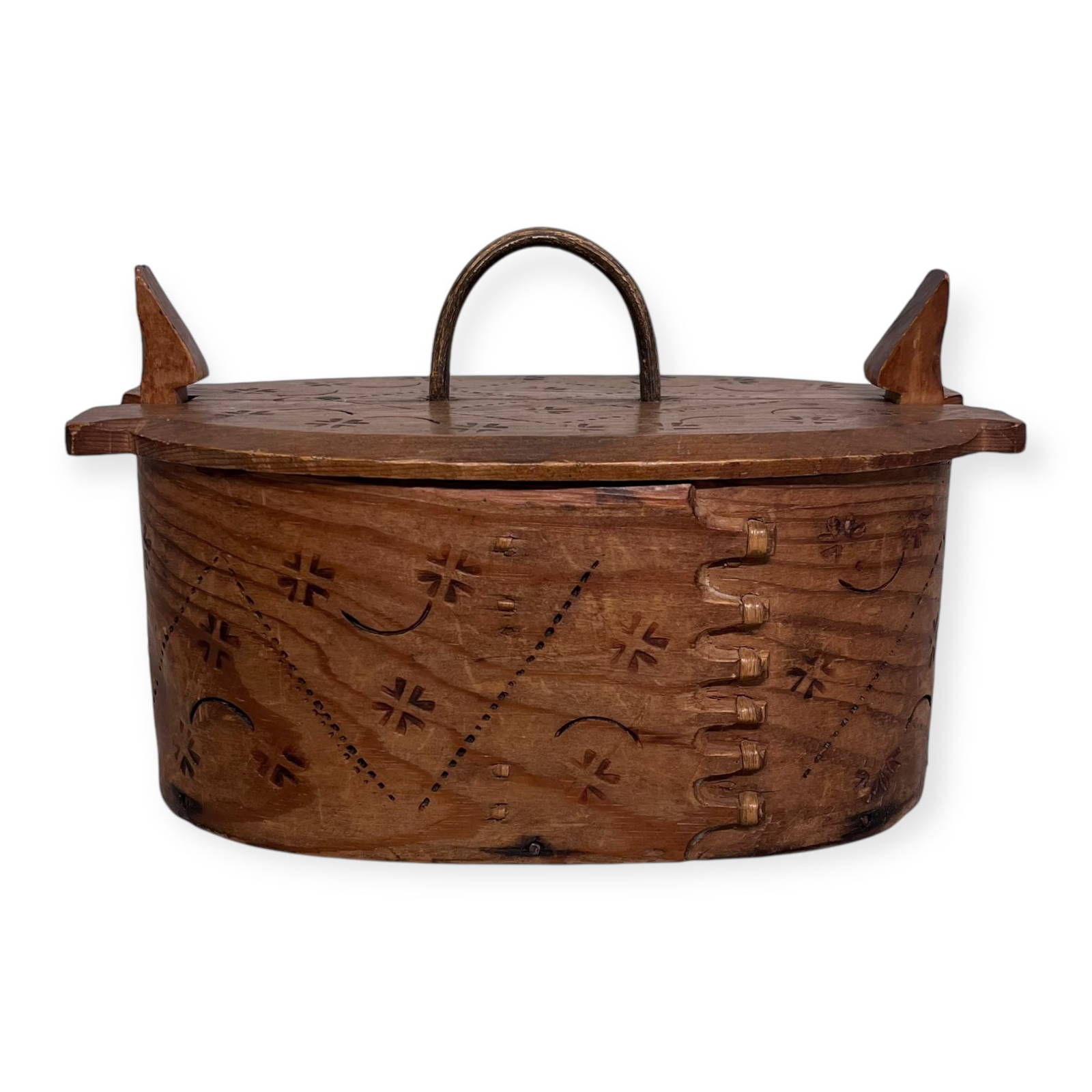 Mid 1800's Finger Lapped Tina Box Auction