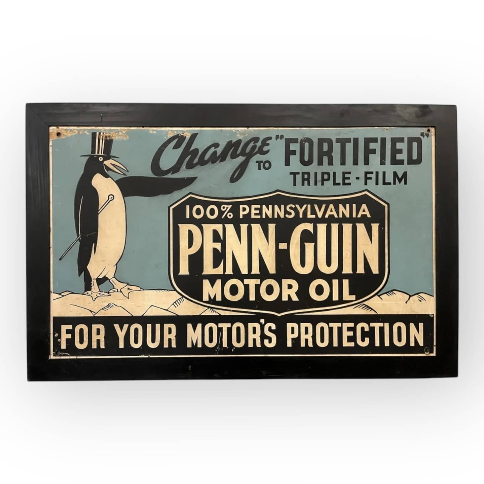 Rare Penn-guin Motor Oil Sign Auction