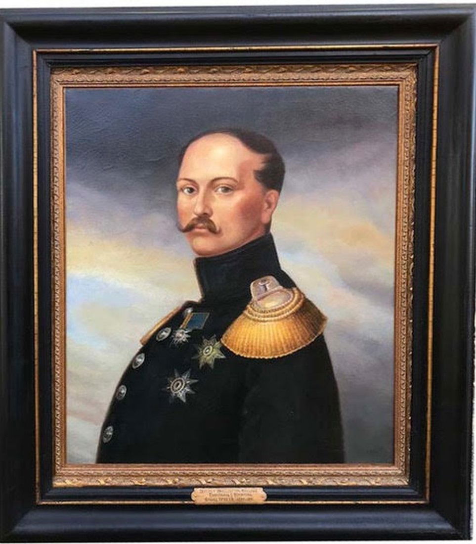 Oil On Canvas Portrait Of Russian Tzar Nicholas Auction